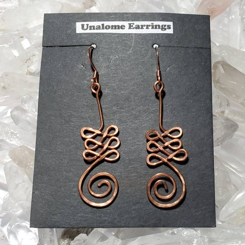 Copper Unalome Earrings – Cosmic Delights